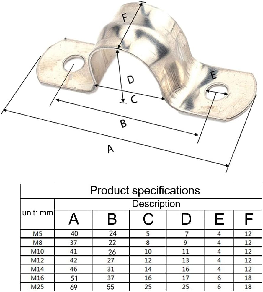 80 Pieces Pipe Clamps, Stainless Steel Pipe Clips, Pipe Clips 304 ...