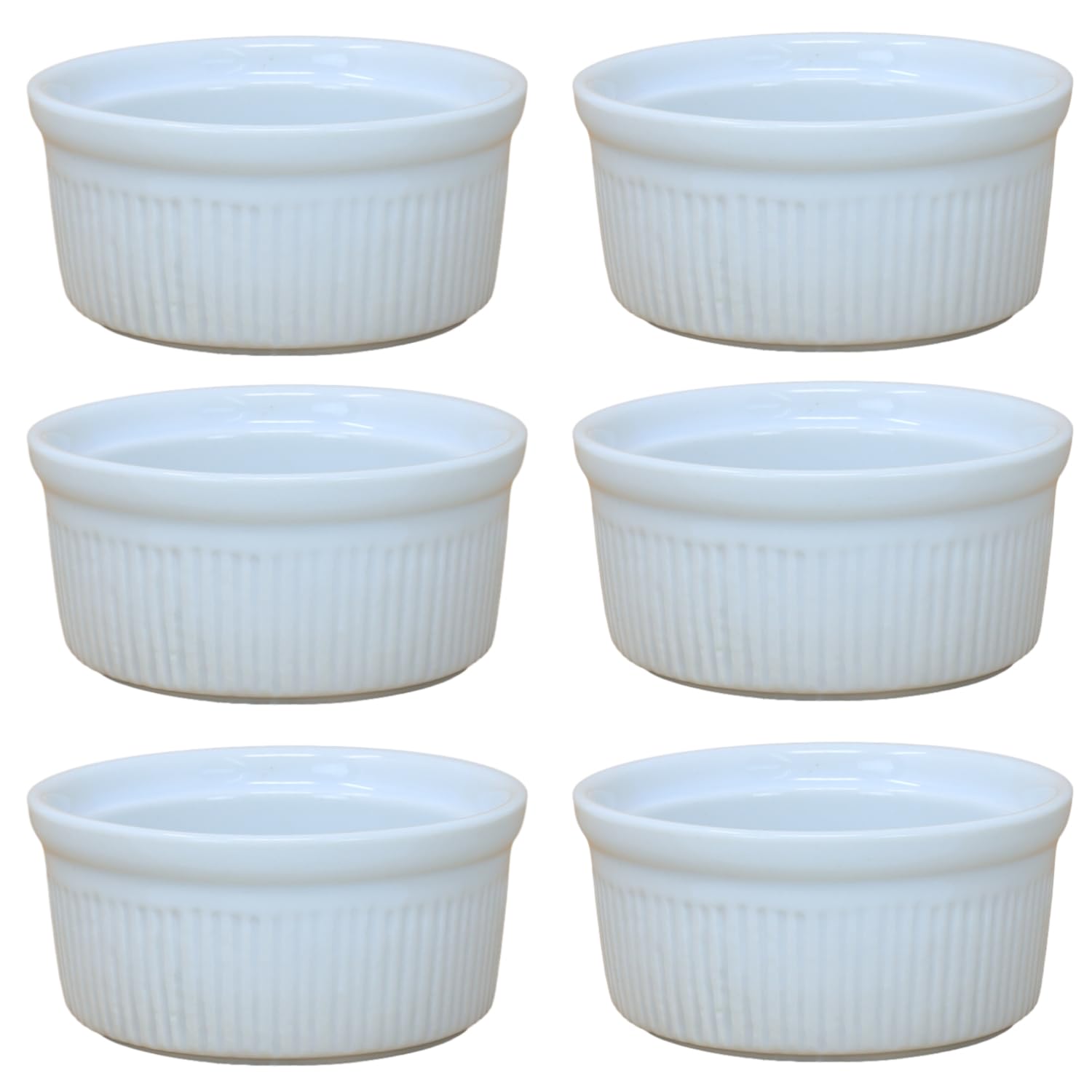 UNIQUE HOME LIVING Set of 6 Ceramic Ramekins, Creme Brulee Ramekin Cups ...