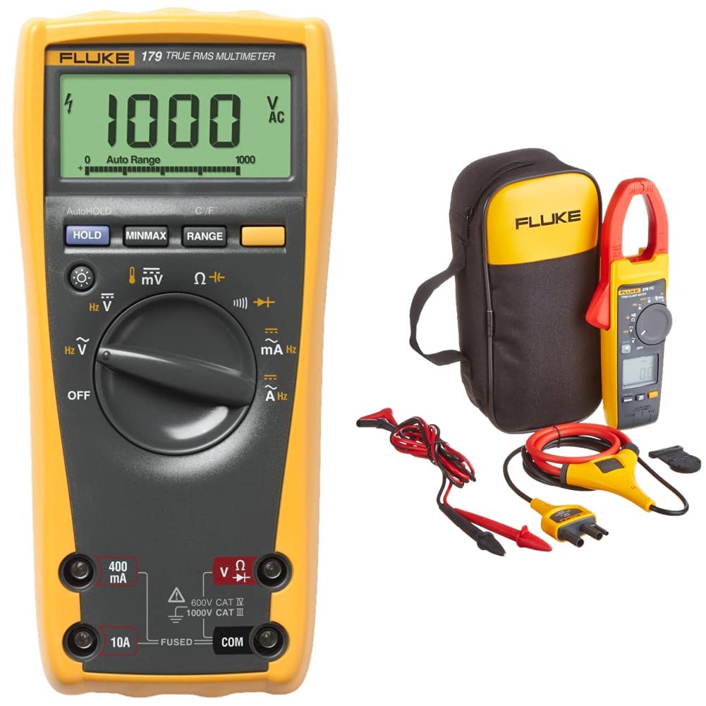 Fluke 179 ESFP True RMS Multimeter with Backlight and Temp & 376 FC ...