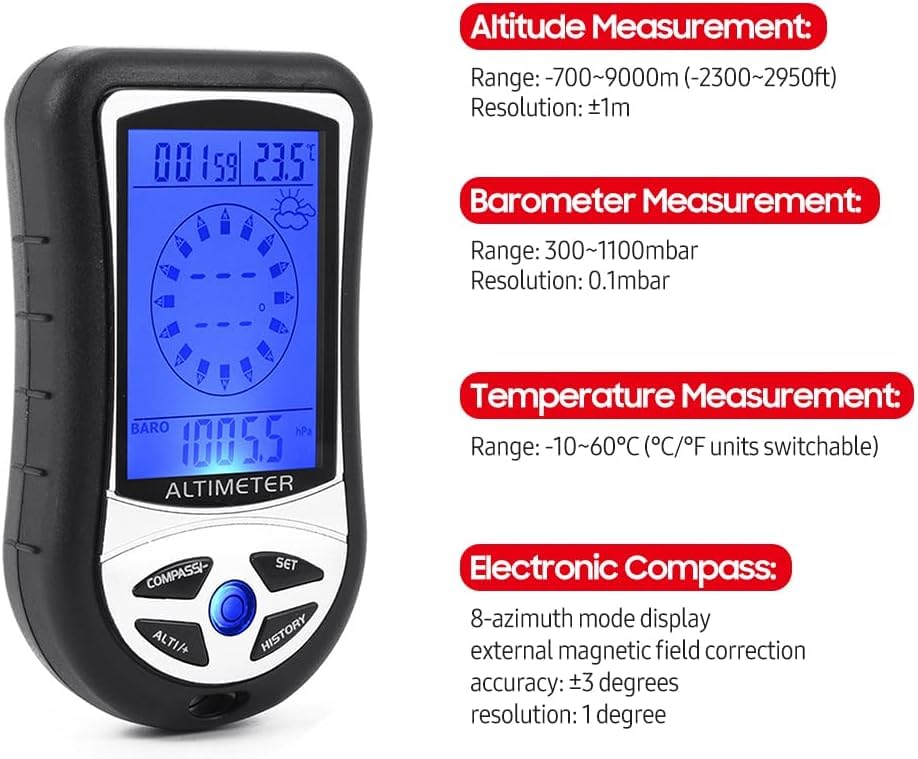 Real Instruments Multifunctional Digital Altimeter Barometer Digital ...