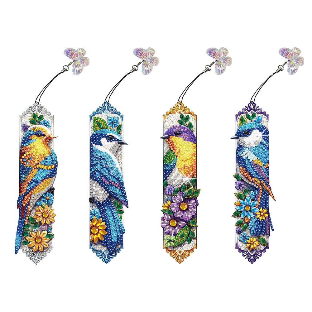 Amazon.com: 4Pcs 5D Diamond Painting Bookmarks for Book Lovers ...