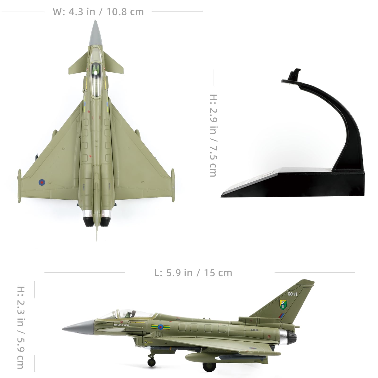 NUOTIE Eurofighter Typhoon EF-2000 1/100 Scale Aircraft Model Kit RAF ...