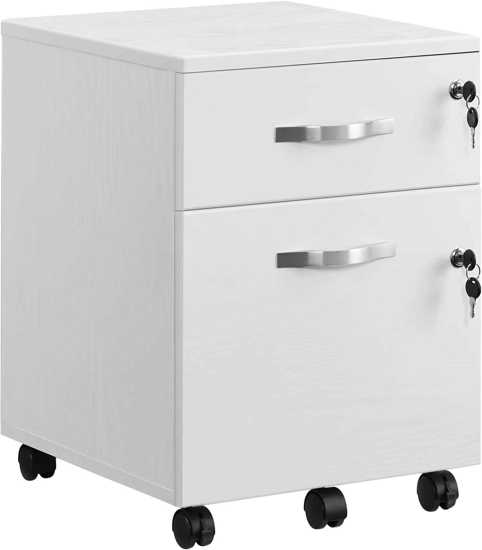 Lockable Mobile File Cabinet with 3 Drawers and 5 Wheels - A4 Size ...