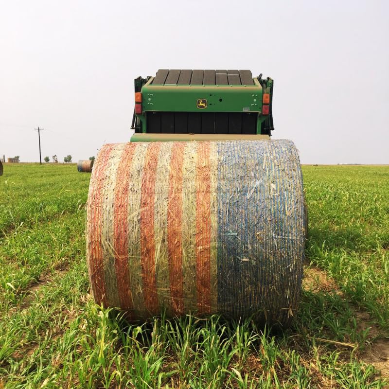 Alfalfa Hay Bale Tuff Round Bale Hay Net Wrap, Red, White And Blue ...
