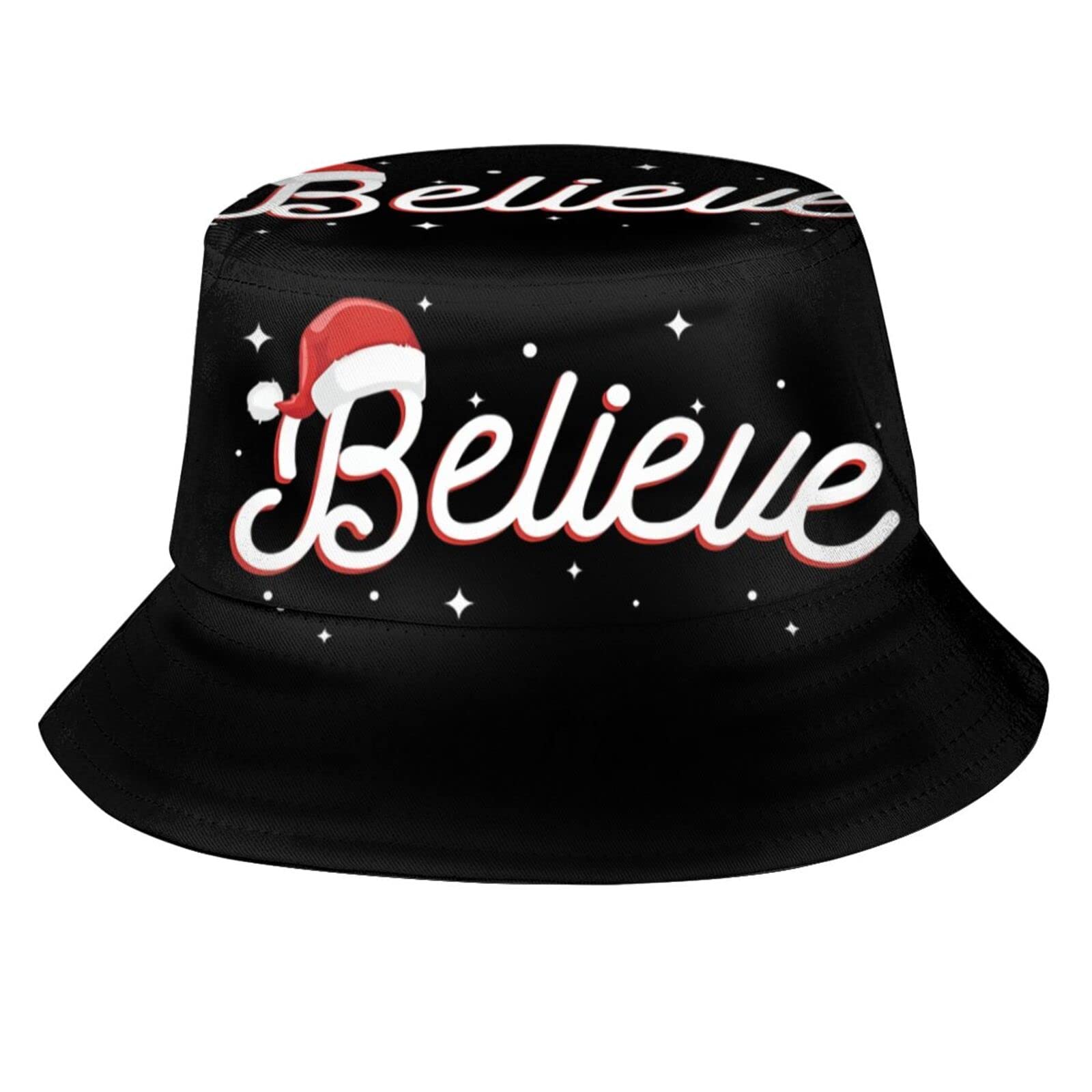 Funny Santa Hat With Believe Christmas Bucket Hat For Men Women ...