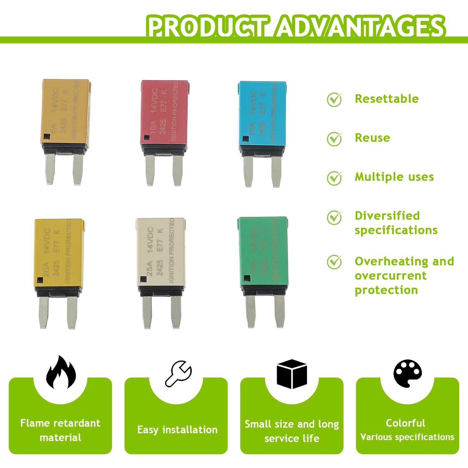 Snapklik.com : EPLZON 5A 10A 15A 20A 25A 30A DC 12V-14V Auto Reset ...