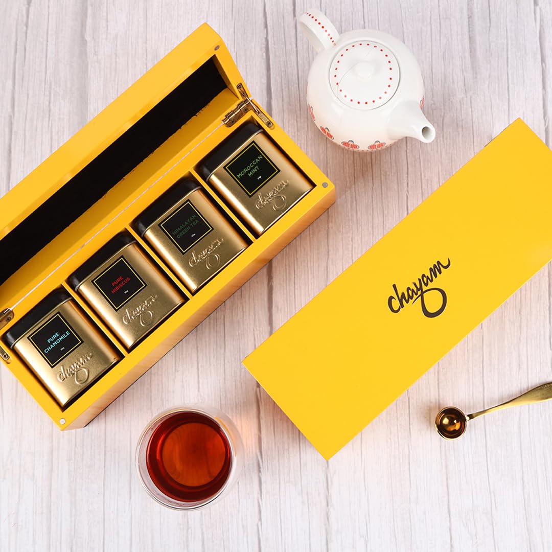Chayam Exotic Assorted Tea Gift Box Wooden | Gourmet Tea Gift Box ...