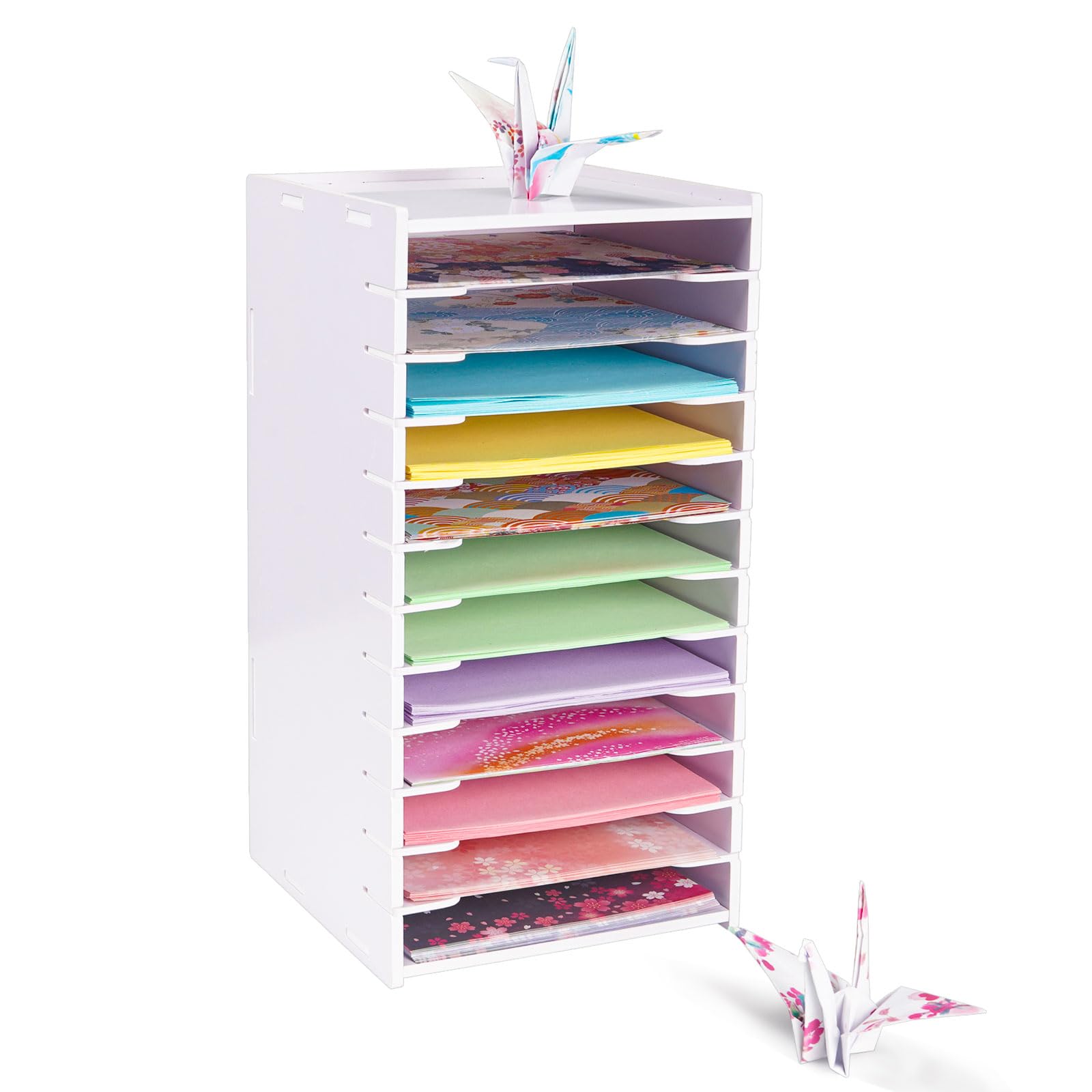 Amazon.com : SANFURNEY 6" x 6" Origami Paper Organizer, 12 Tier Folding ...