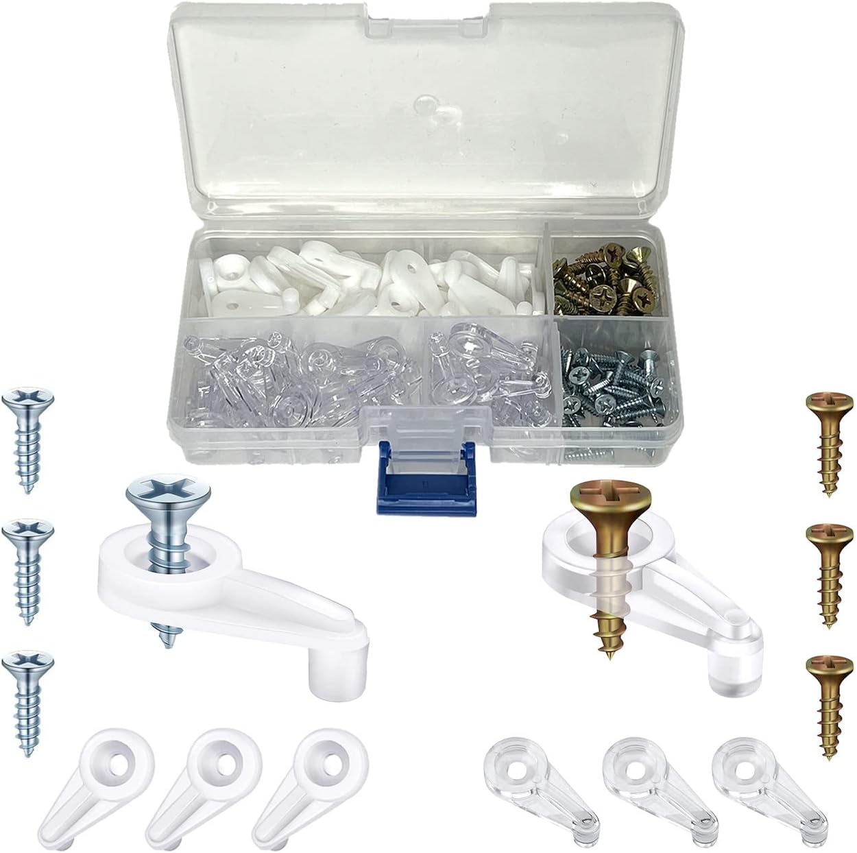 JSglobal Glass pane window screen clips, 60 pack Mirror hanging kit ...