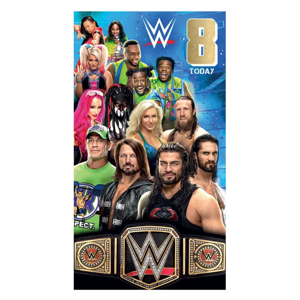 WWE Wrestling Age 8 Birthday Card : Amazon.co.uk: Stationery & Office ...