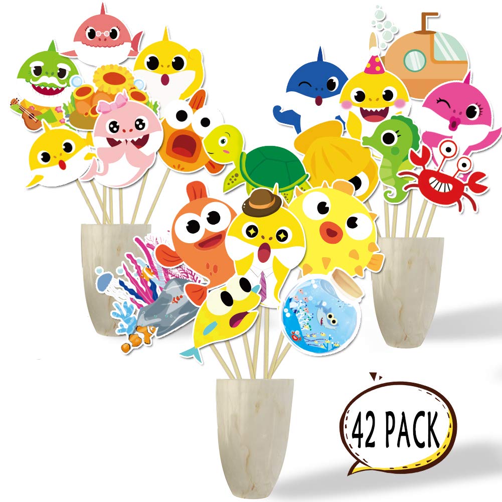 Buy Shark Theme Cute Carnival Table Topper, Centerpiece Sticks Shark ...