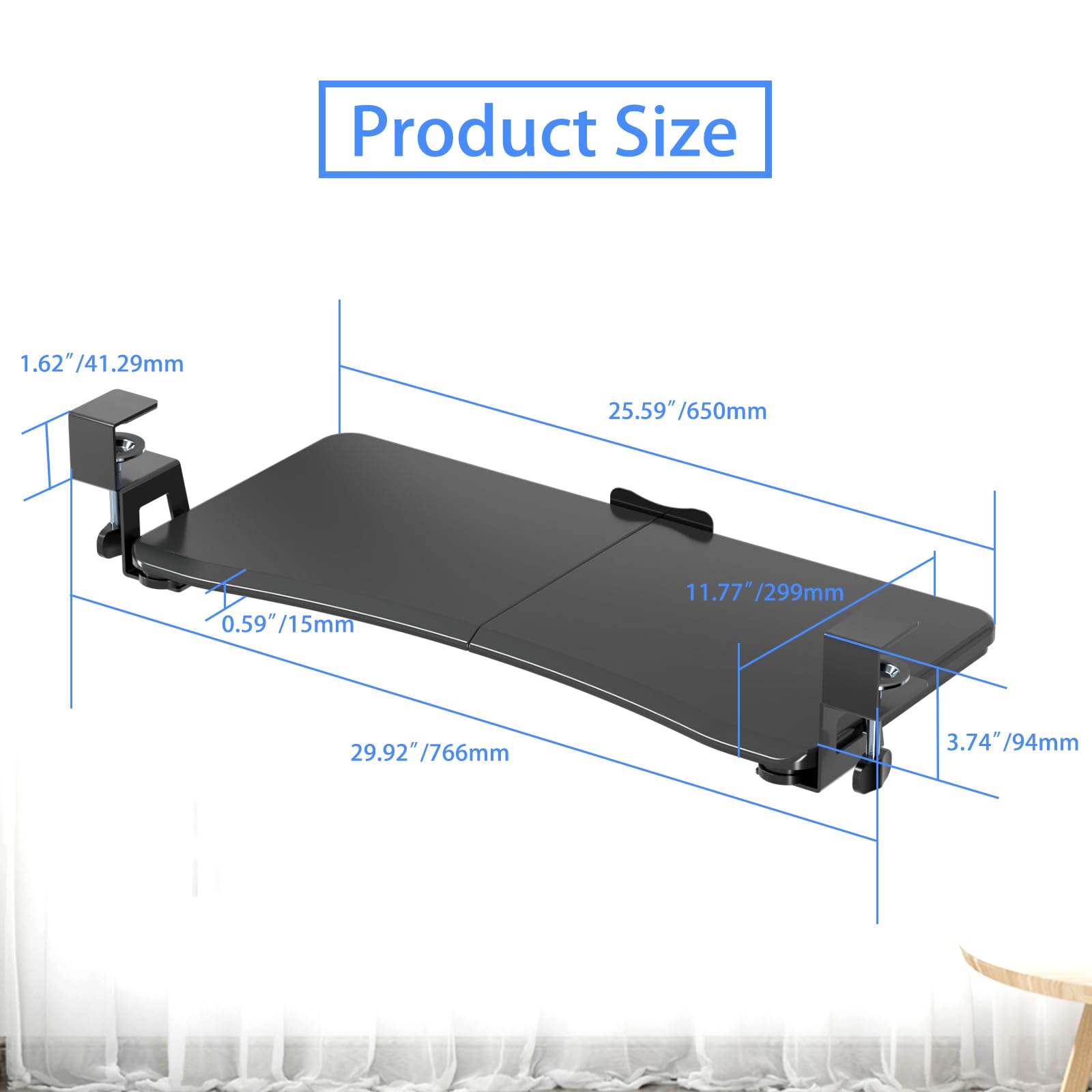 Under Desk Keyboard Tray Ikea Kayfia Height Adjustable Keyboard Tray ...