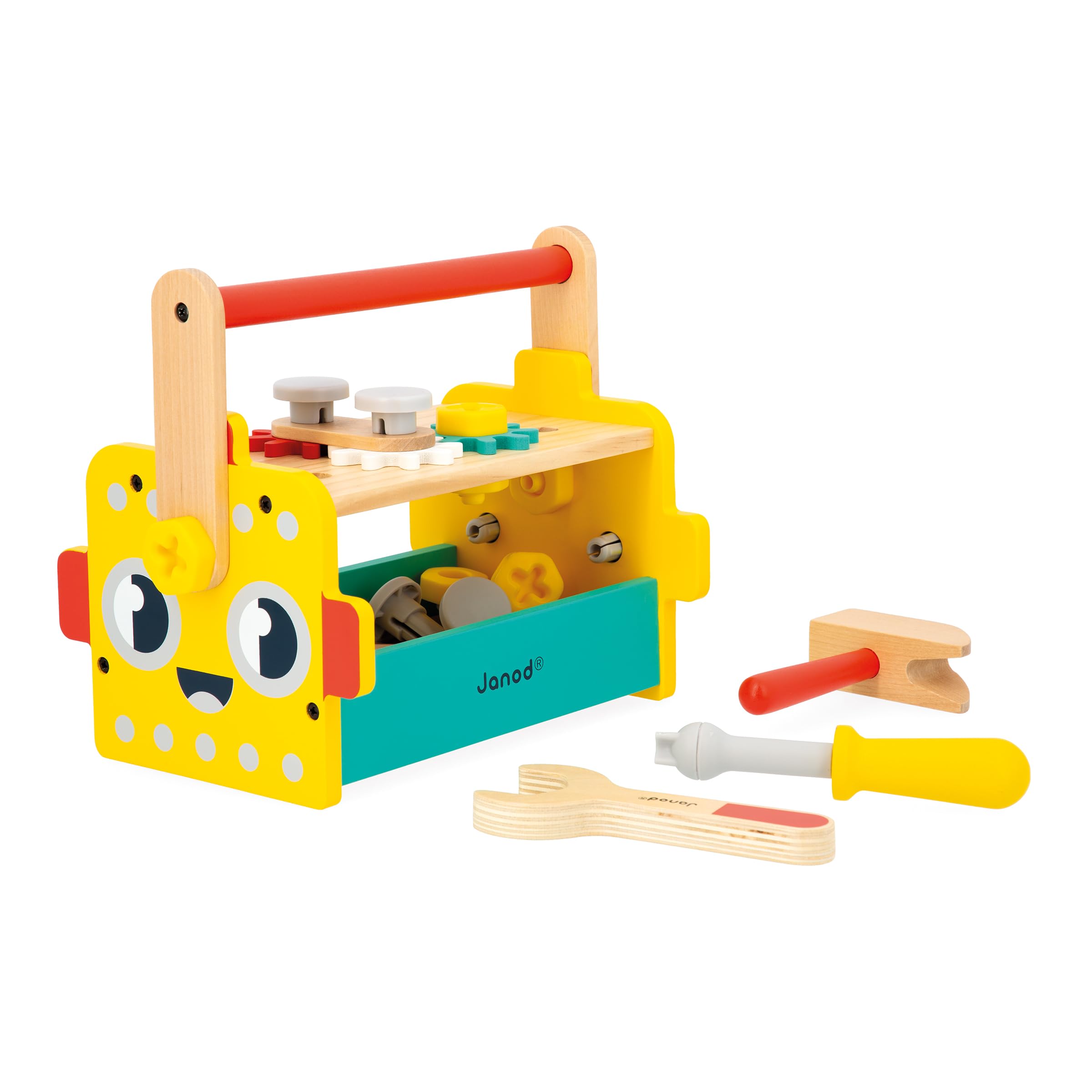 Janod – My First Construction Game – Robot Toolbox – 30 Accessories ...