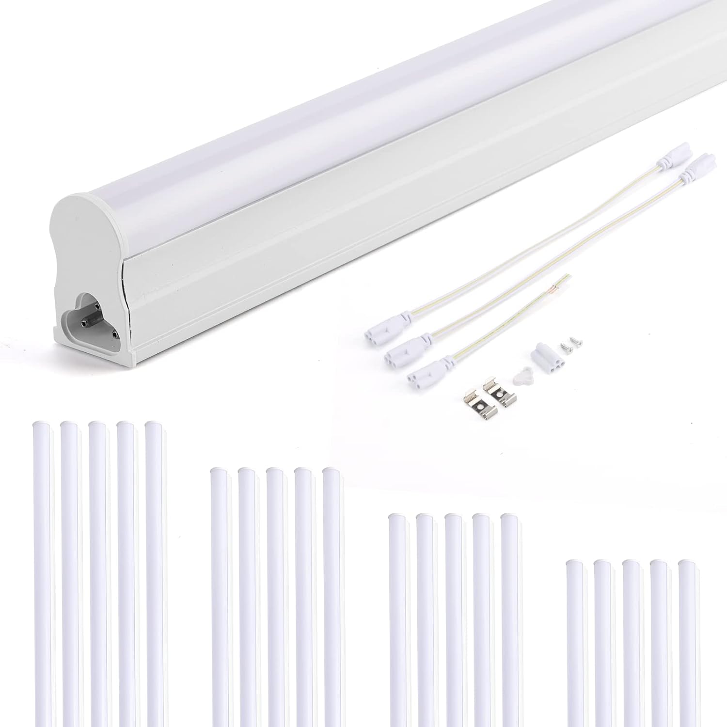 Ghiuop 20-Pack LED T5 Integrated Single Fixture, 4FT Linkable LED Shop ...