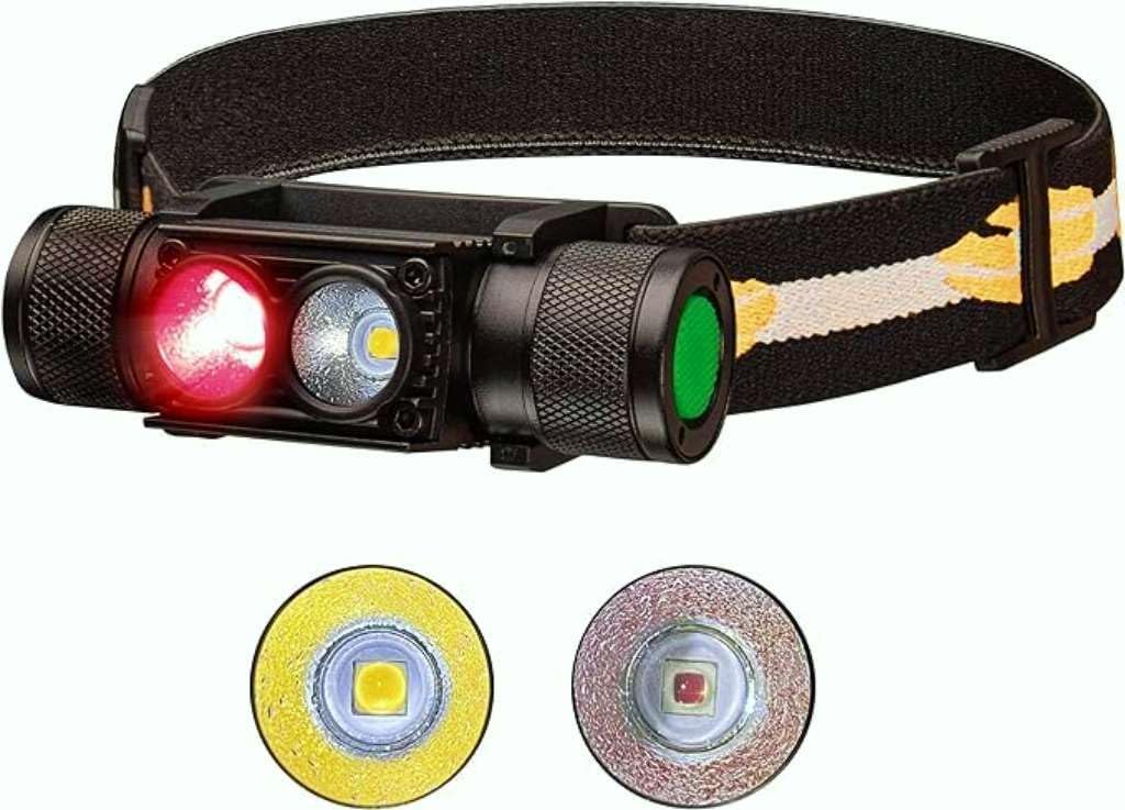 weneasker Red Light Headtorch, H25LR Rechargeable headlamp led Super ...