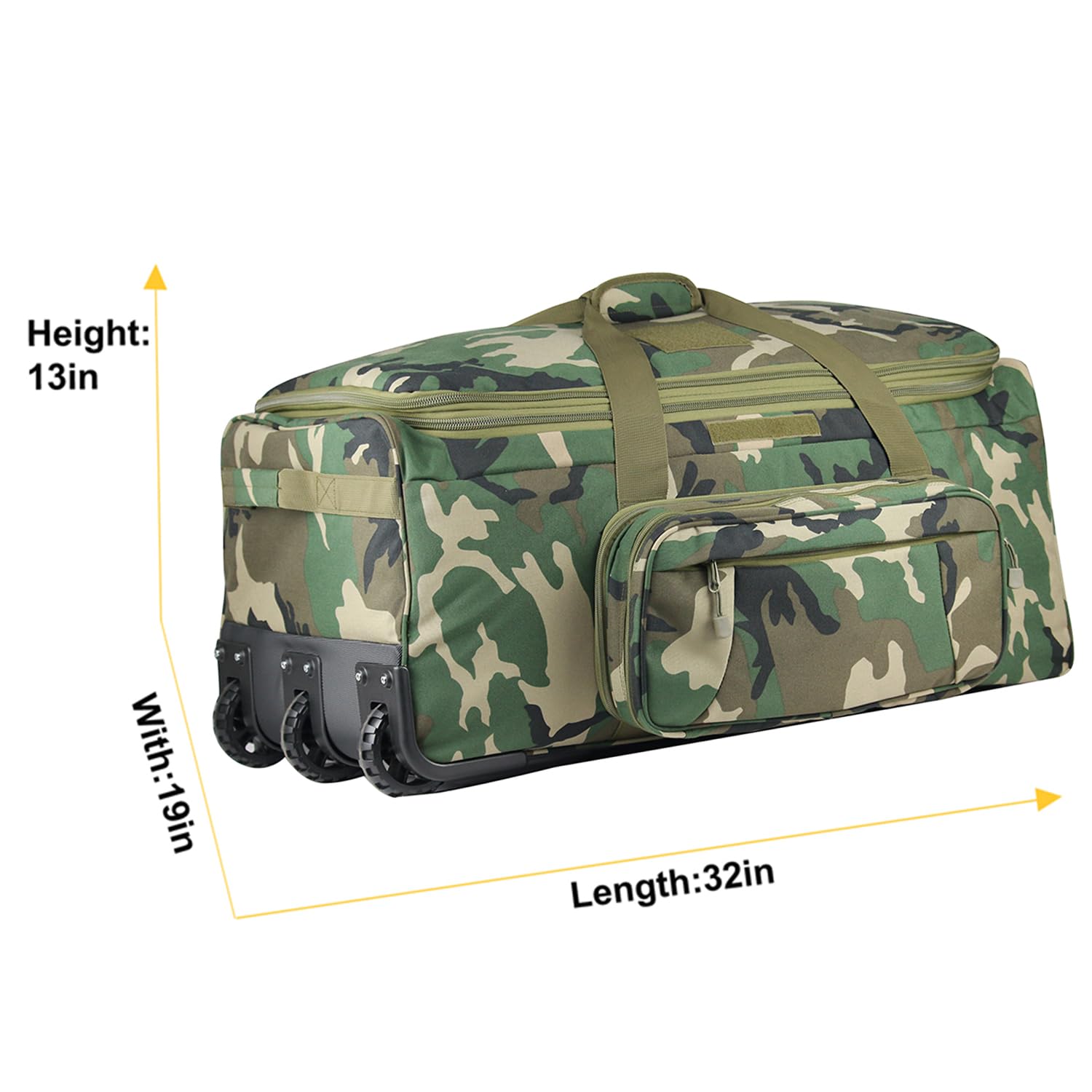 Snapklik.com : Duffel Bag Wheels Rolling Deployment Wheeled Military ...