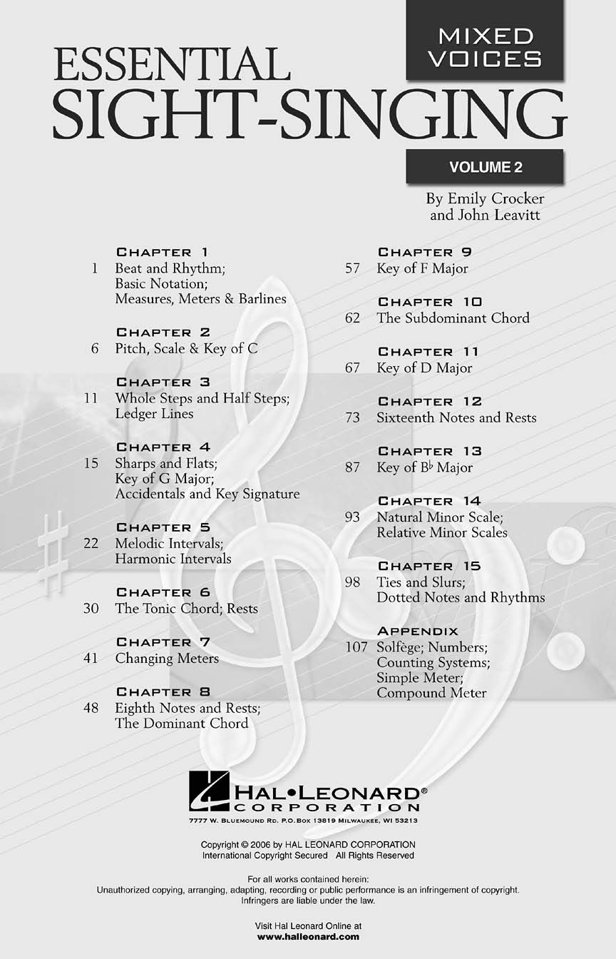 Essential Sight-Singing: Mixed Voices Volume 2: Emily Crocker, John ...