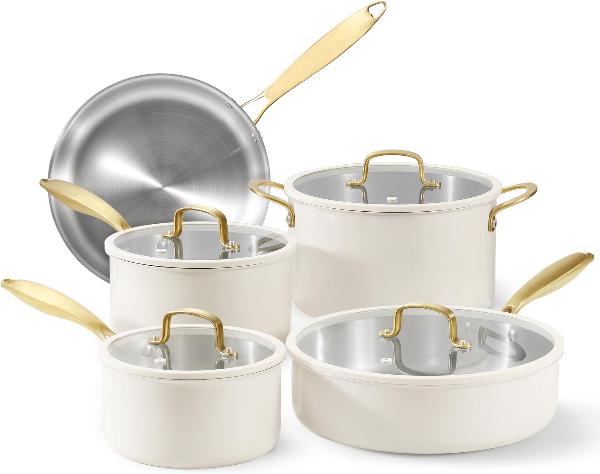 Amazon.com: Paris Hilton Stainless Steel Pots and Pans Set with Stay ...