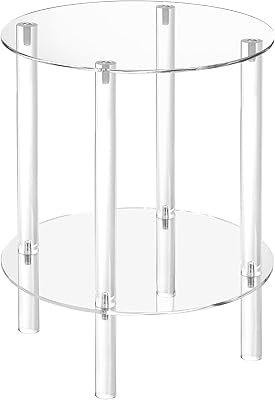 Amazon.com: HMYHUM Clear Acrylic Drink Table for Small Spaces, Martini ...