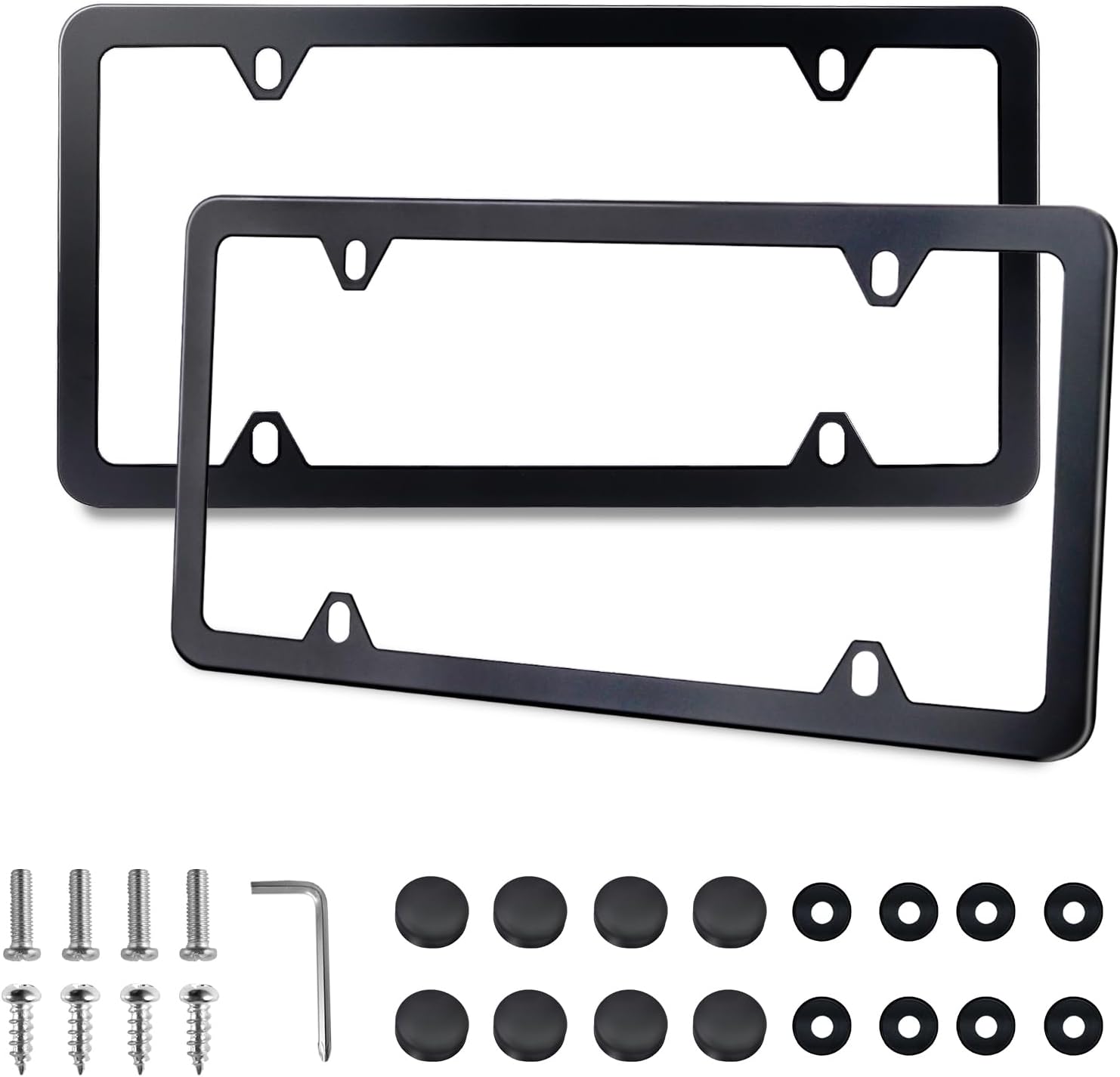 Amazon.com: Lrokimg Black License Plate Frames 2 Pack, License Plate ...