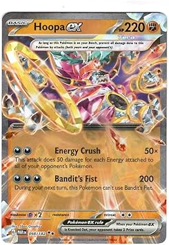 Amazon.com: Pokemon - Hoopa ex 098/182 - Paradox Rift - Tera Double ...