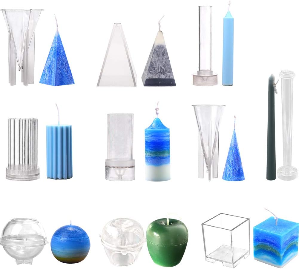 Amazon.com: Creation Core 10pcs Candle Models Set Plastic Candle Making ...