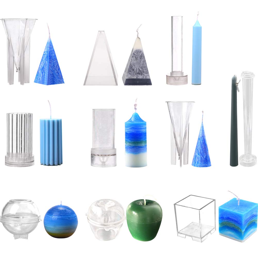 Amazon.com: Creation Core 10pcs Candle Models Set Plastic Candle Making ...