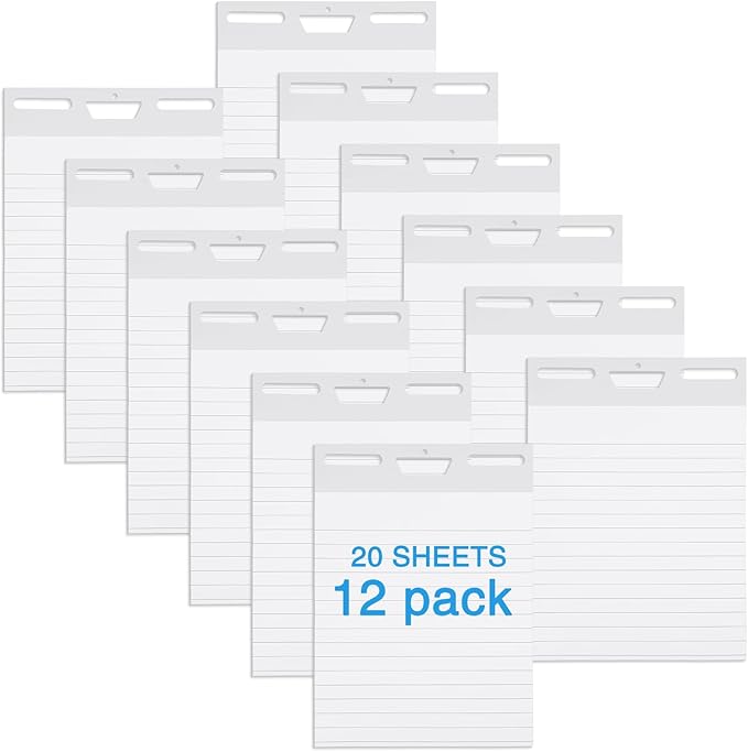 Amazon.com : Seajan 12 Pcs Lined Chart Paper for Teachers 15 x 18 Inch ...