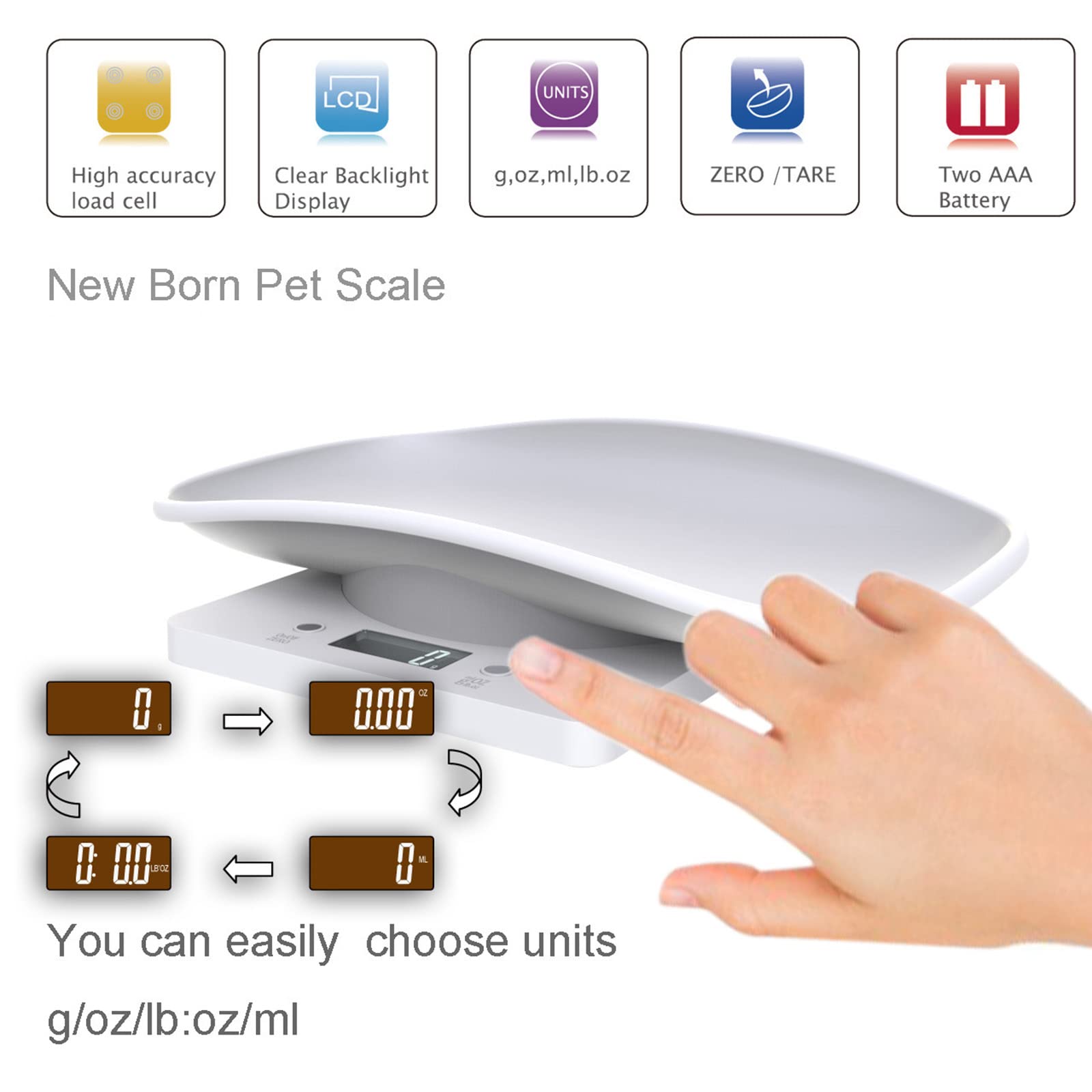 Snapklik.com : Mlijzard Digital Puppy Scale,Small Pet Scale, Accurate ...