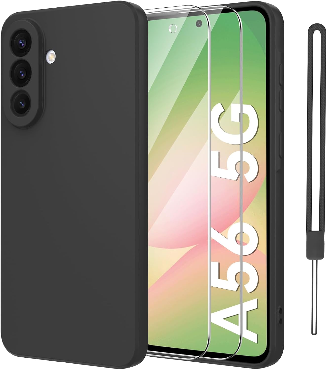 Qasyfanc Liquid Silicone Case for Samsung Galaxy A56 Case and 2 Pack Screen Protector, [Camera ...