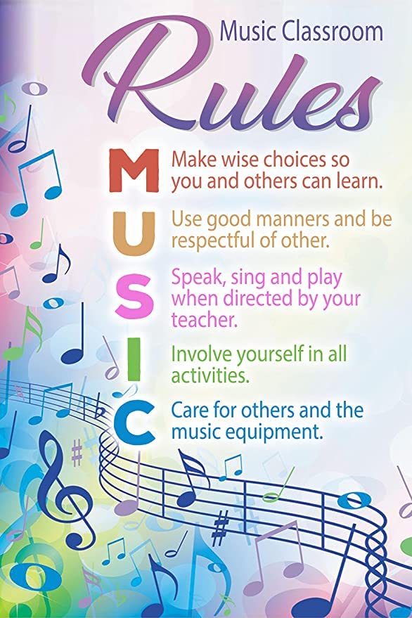 Music Classroom Rules Music Posters Elementary For Kids Music Poster ...