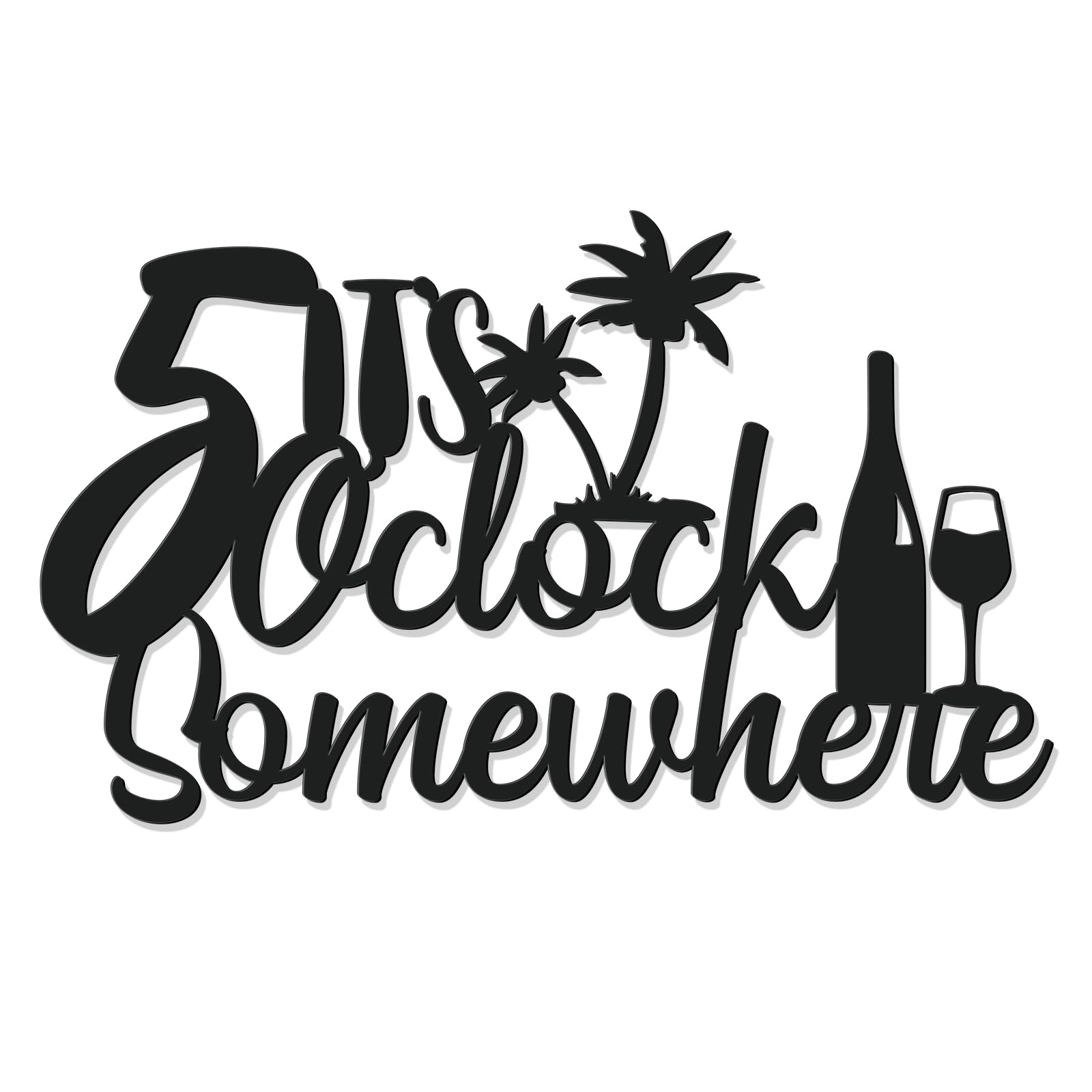 Amazon.com: Zzbakress Metal Bar Signs For Home Its 5 O'clock Somewhere ...