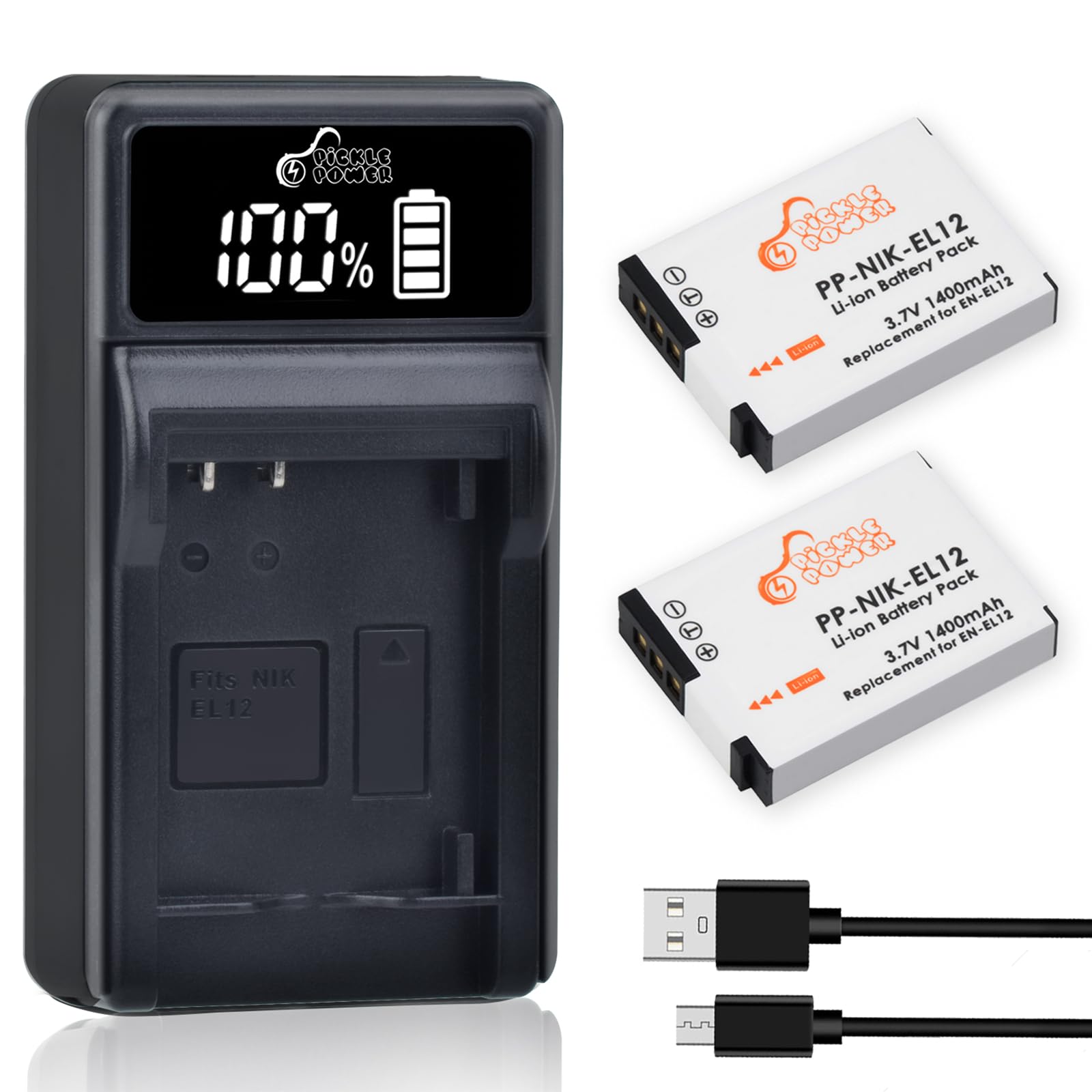 Amazon.com : EN-EL12 Battery and LED Charger Compatible with Nikon ...