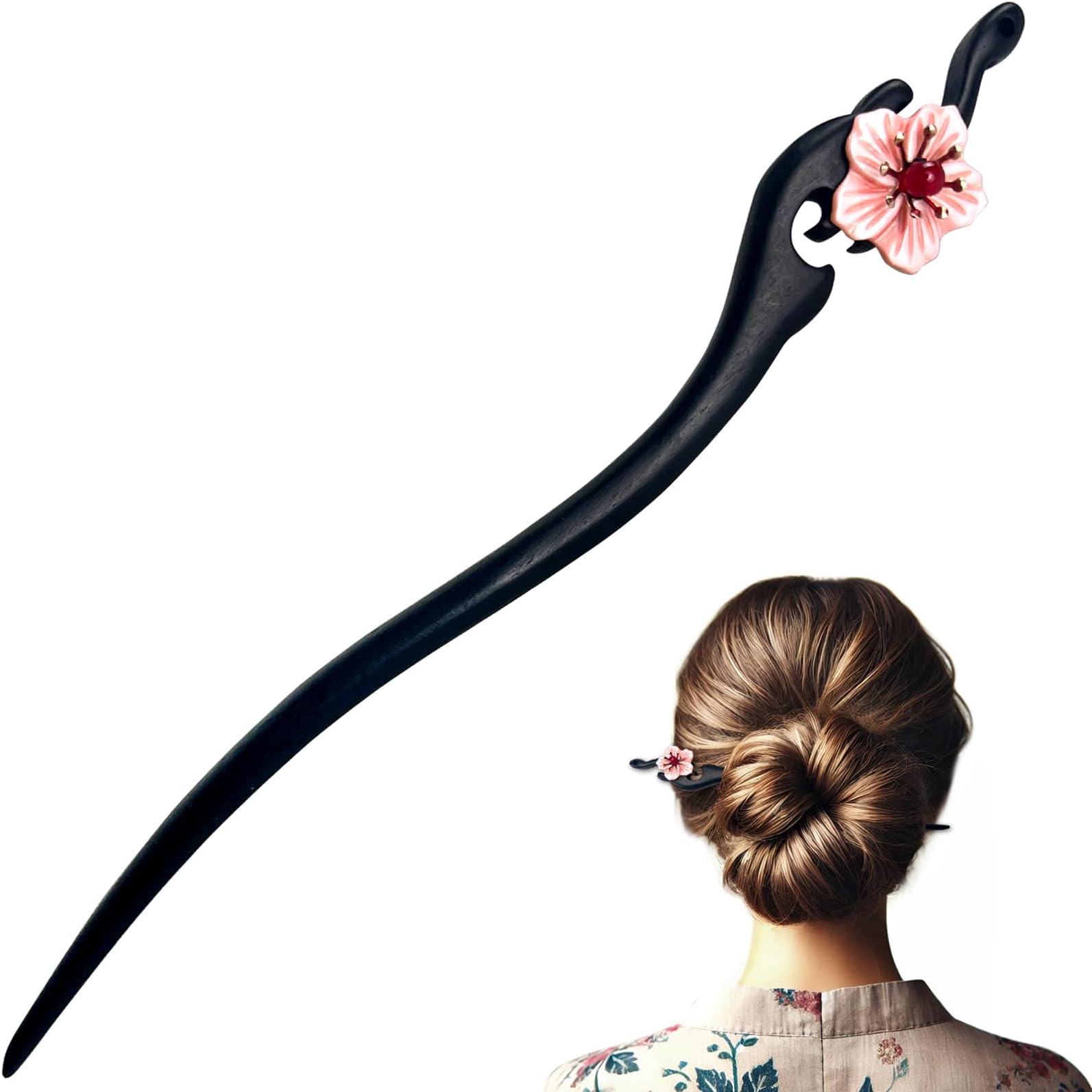 Amazon.com : 2 Pcs Chinese Hair Sticks Flower Retro Hair Stick Pin ...