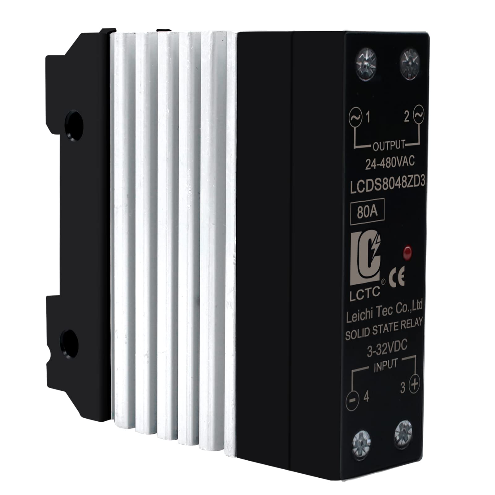 Snapklik.com : LCLCTC SSR 80 DA Solid State Relay DC To AC (Input 3-32V DC Output 24-480V AC)