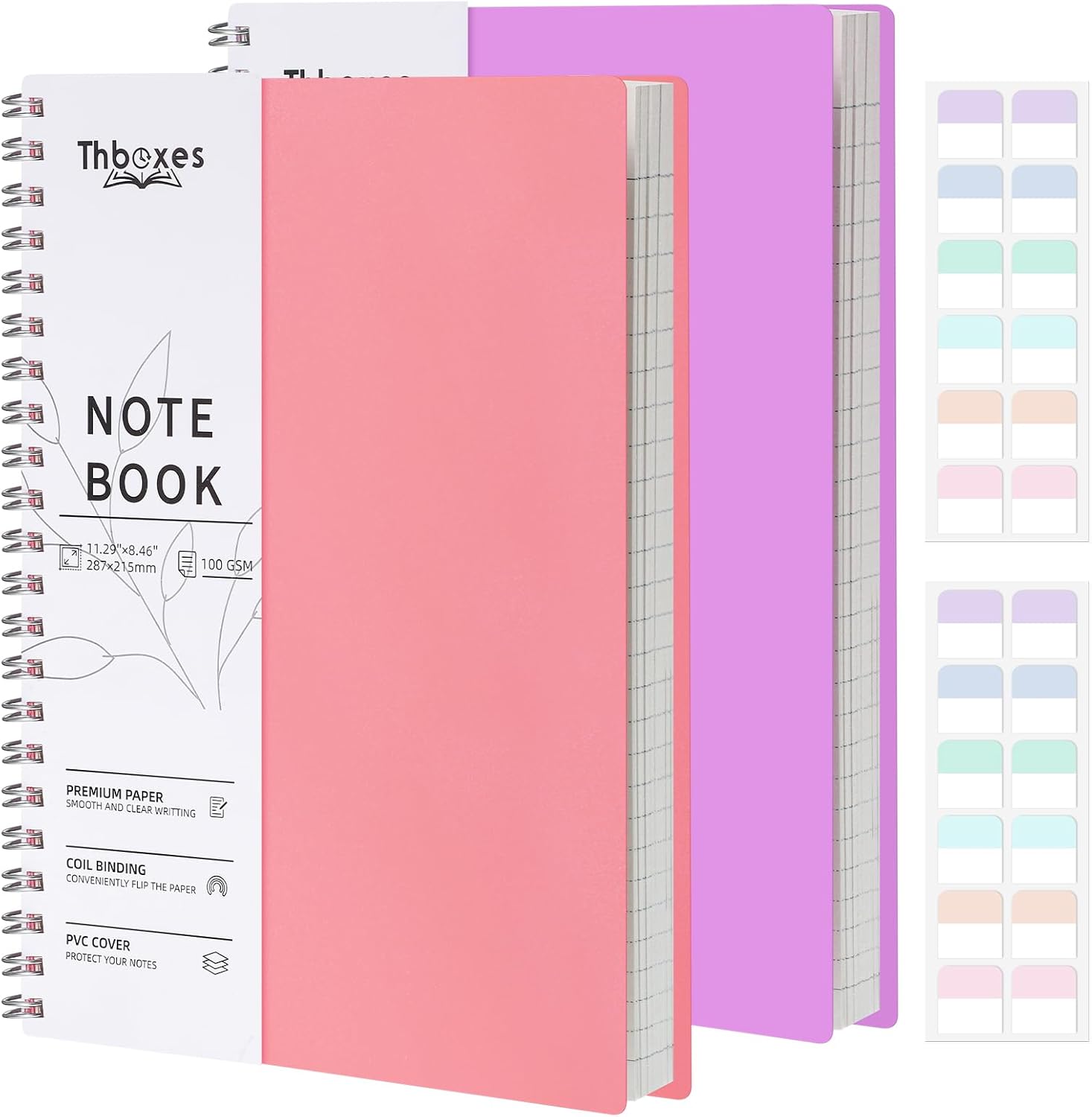 Thboxes 2 Pack A4 Spiral Notebook, 200 Sheets College Ruled Notepad ...