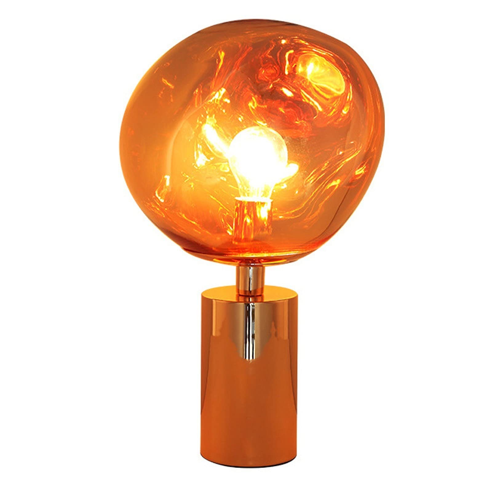 Nordic Lava Table Lamp, Modern Glass Bedside Lamps Irregular Round PVC ...