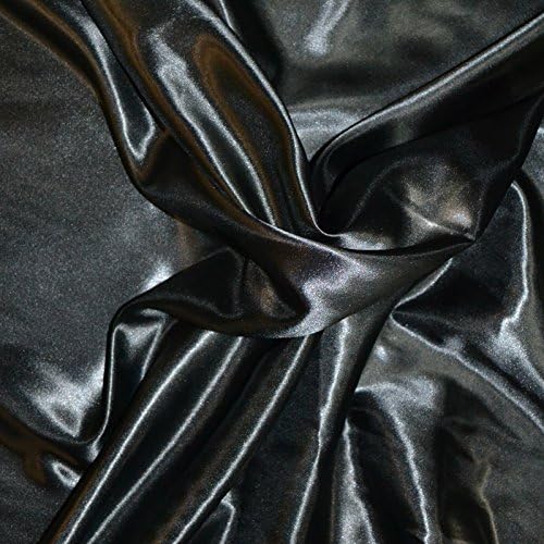 Amazon.com: SATIN POLYESTER FABRIC BLACK By the yard : Arts, Crafts ...