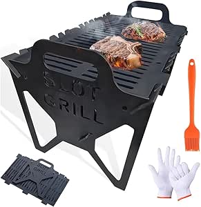 Amazon.com: Slot Grill - Collapsible BBQ Grill for Easy Storage Steel ...