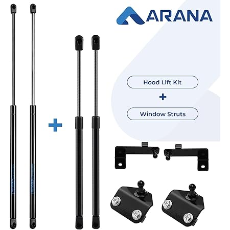 Amazon.com: Rear Glass Lift Supports & Front Hood Gas Struts for Jeep ...
