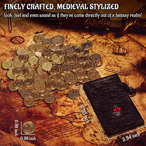 Snapklik.com : DND Fantasy Coins 50 Antique Gold Metal Treasure Tokens