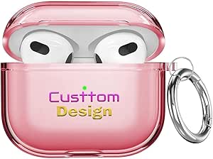 Amazon.com: Custom Pro 3/3rd Generation Case for AirPods with Keychain,Personalized Clear Cover ...