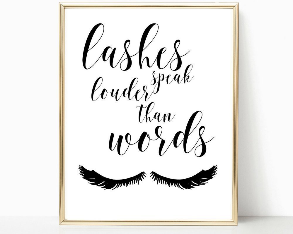 A Super Sassy "Lashes Speak Louder Than Words" ART PRINT, Eyelash Print ...