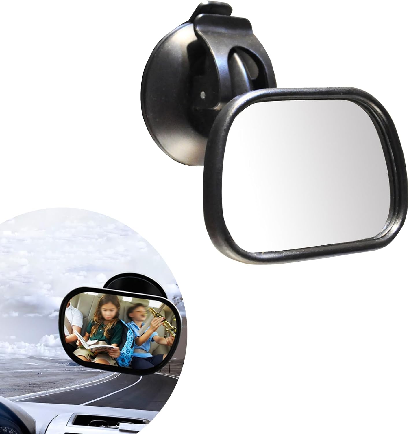 Amazon.com: yvshy 1 PC Car Front Glass Suction Cup Mirror, 360-degree ...