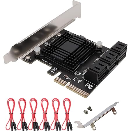 Amazon.com: SATA Card 4 Port with 4 SATA Cables, 6 Gbps SATA 3.0 ...