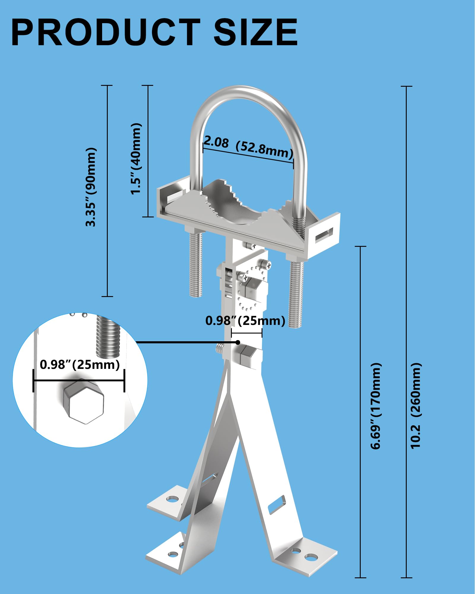 Snapklik.com : 7" Heavy-Duty Wall Mount Bracket 3-Leg Design