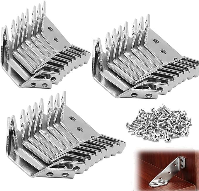20PCS Universal Stainless Steel Furniture Corner Connector, Angle ...