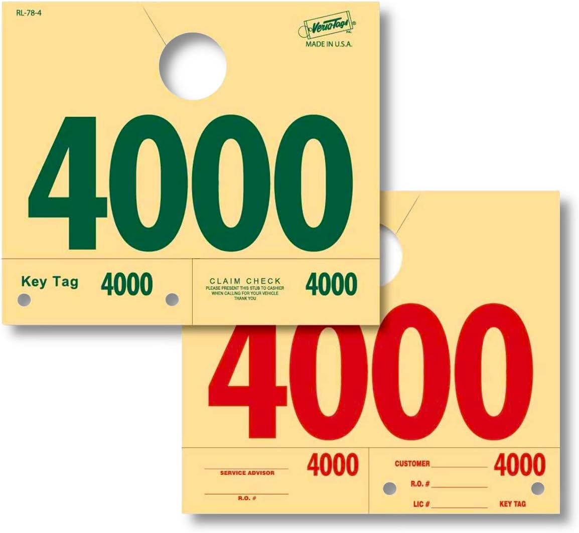Amazon.com: 1000 Automotive Service Dispatch Numbers Mirror Hang Tags ...
