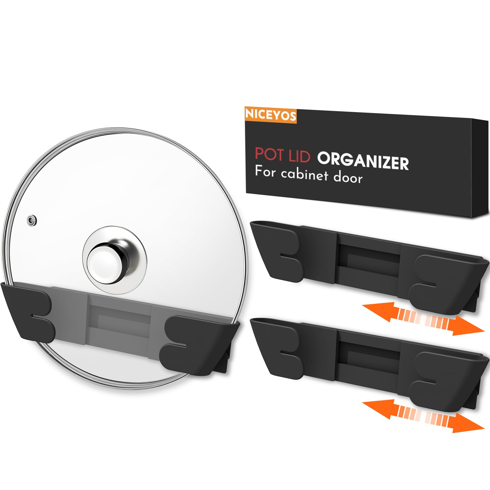 Amazon.com - Adjustable Universal Pot Lid Organizer for Cabinet ...