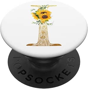 Amazon.com: Sunflower Pop Socket White Letter I - Phone Stand Popsocket ...